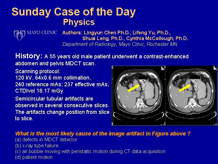 Sunday Case of the Day Physics Authors Lingyun