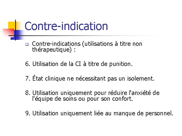 Isolement contention Cadre lgislatif Recommandation Revue littrature ...