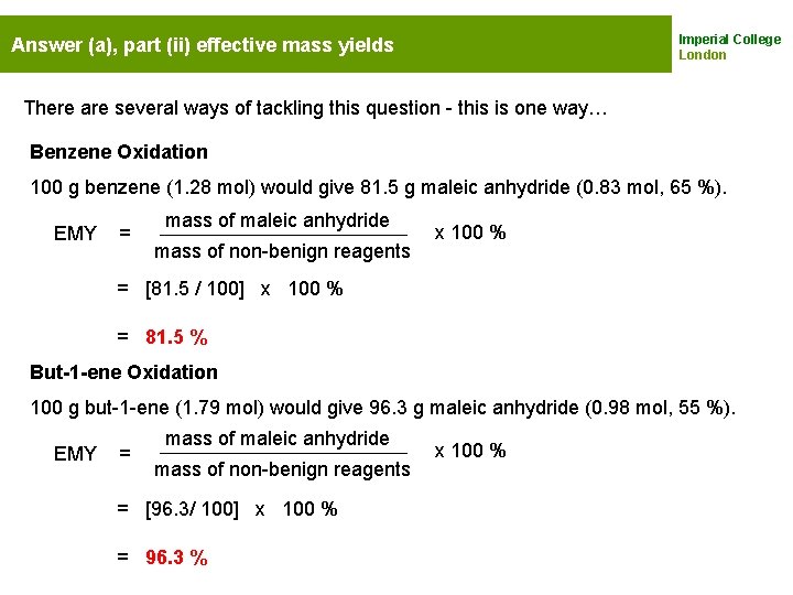 Answers to the question from lecture 3 Imperial