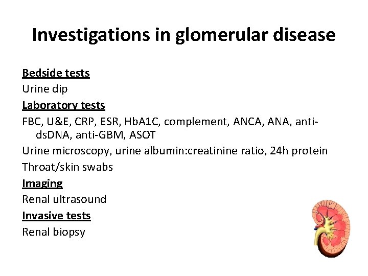 Glomerular Diseases Dr Rebecca Martin F 2 Learning