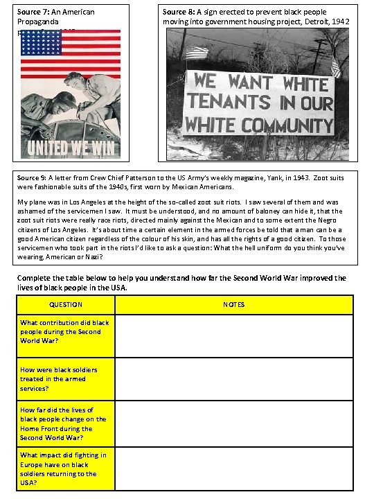 Activity 1 1950 s America Word List Key