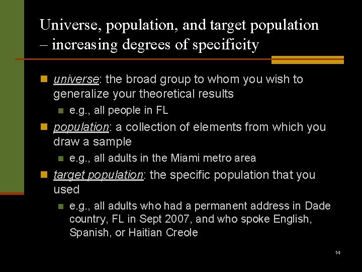 Ch 4 Sampling How to Select a Few