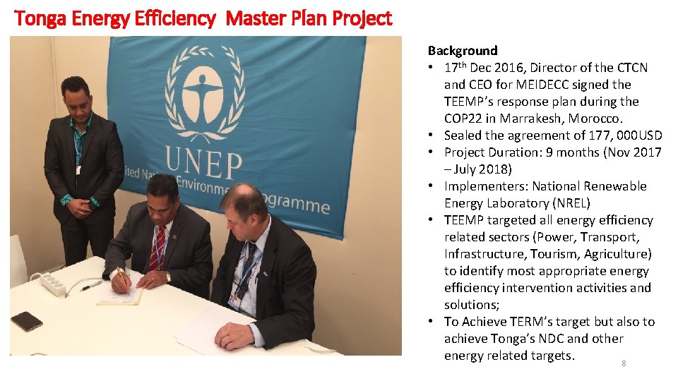 Tonga Energy Sector Stakeholders and Joint Development Partners