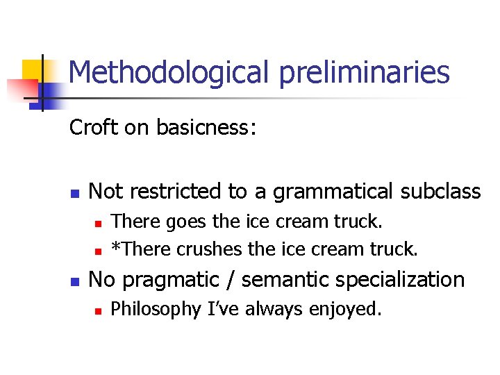 Word Order Typology based on Comrie 1981 Croft