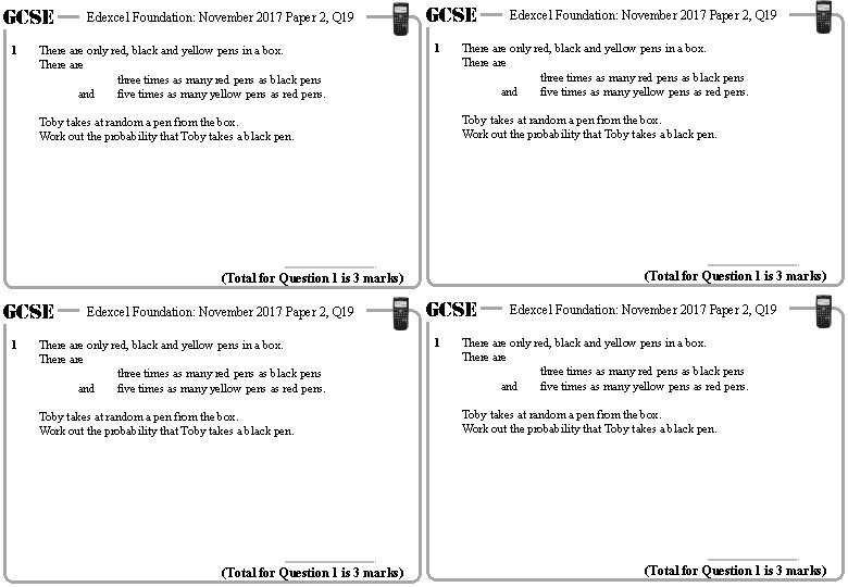 Ratio Combining Foundation GCSE Questions These questions are