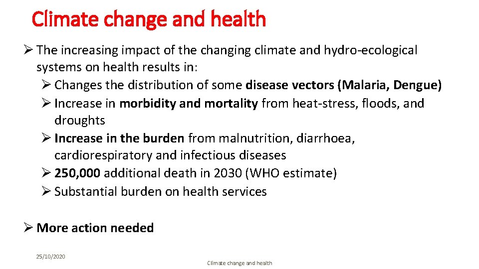 Health National Adaptation Plan HNAP 2018 2023 Presented