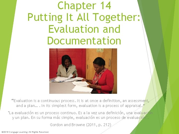 Chapter 14 Putting It All Together Evaluation and