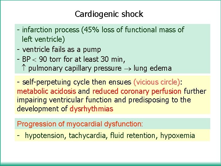 Pathophysiology of circulatory shock M Tatr Clinical features