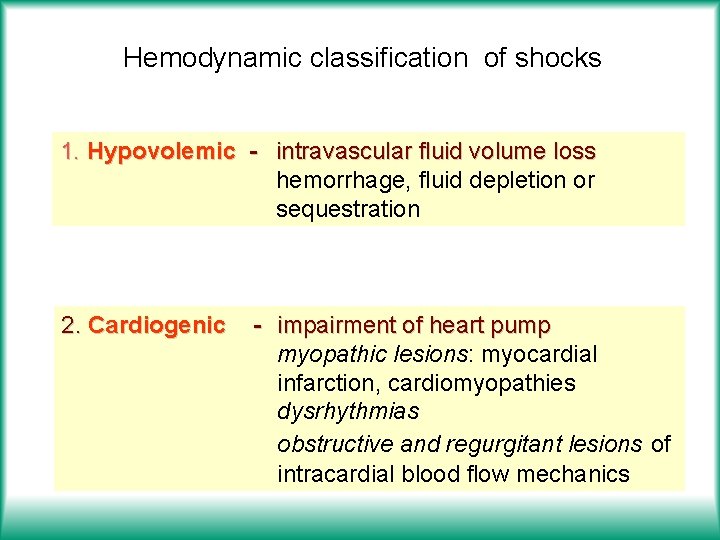 Pathophysiology of circulatory shock M Tatr Clinical features