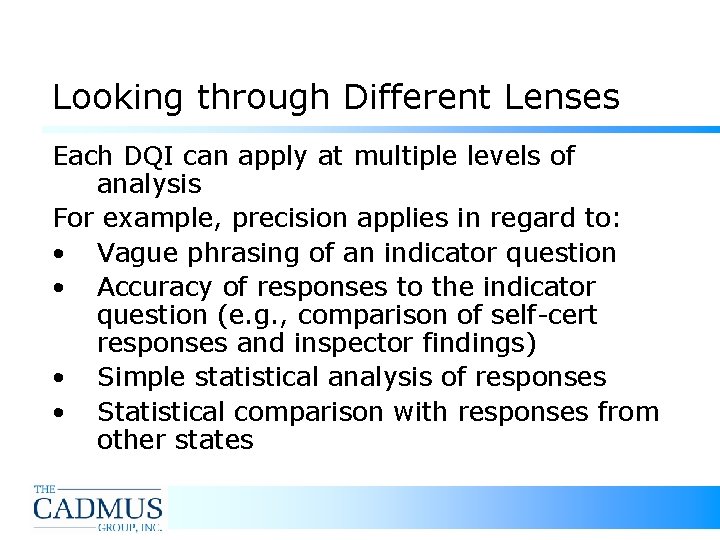 Module 1 Data Quality Indicators DQIs Common Measures