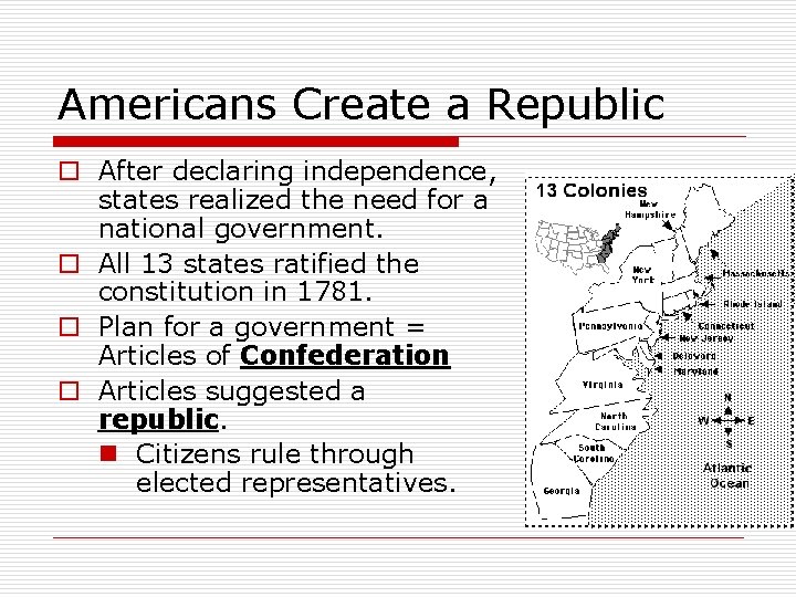 The American Revolution Chapter 6 Section 4 Main