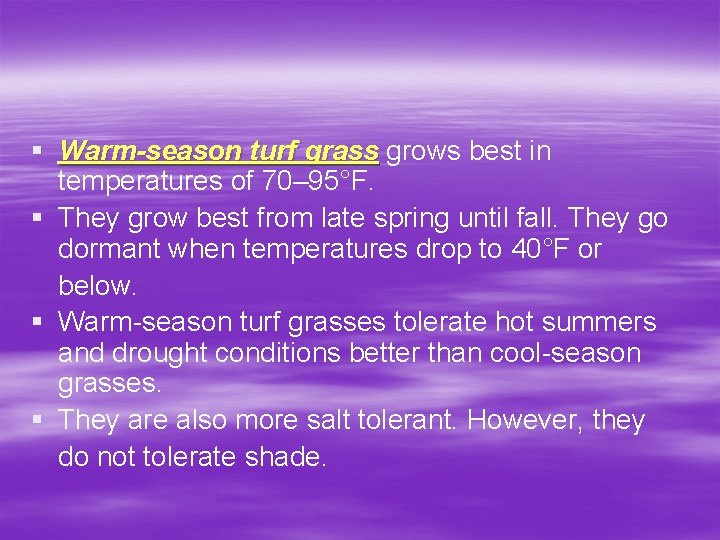 Identifying Classifying and Selecting Turfgrass Student Learning Objectives