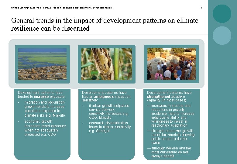 Understanding patterns of climateresilient economic development ...