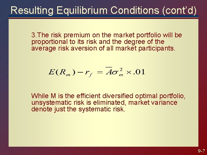 The Capital Asset Pricing Model Chapter 9 Mc
