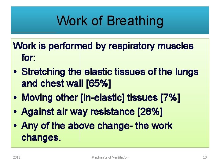 Mechanics of Ventilation Prof K Sivapalan Introduction Gas