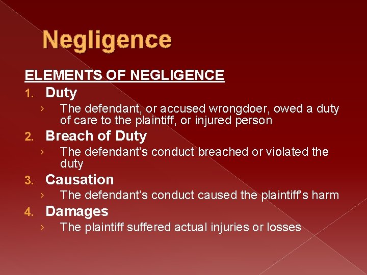 UNIT 3 TORT LAW CIVIL LAW Most law