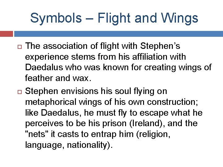 SYMBOLS IN A PORTRAIT OF THE ARTIST AS