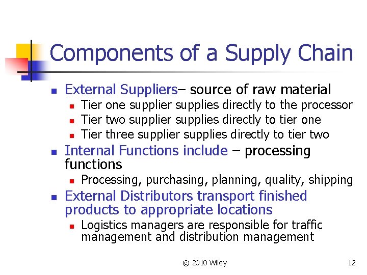Chapter 4 ECommerce and Supply Chain Management Operations