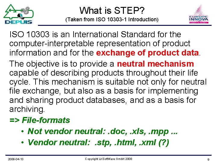About STEP A rough overview on ISO 10303