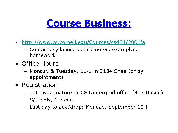 CS 401 Applied Scientific Computing with MATLAB Andrew