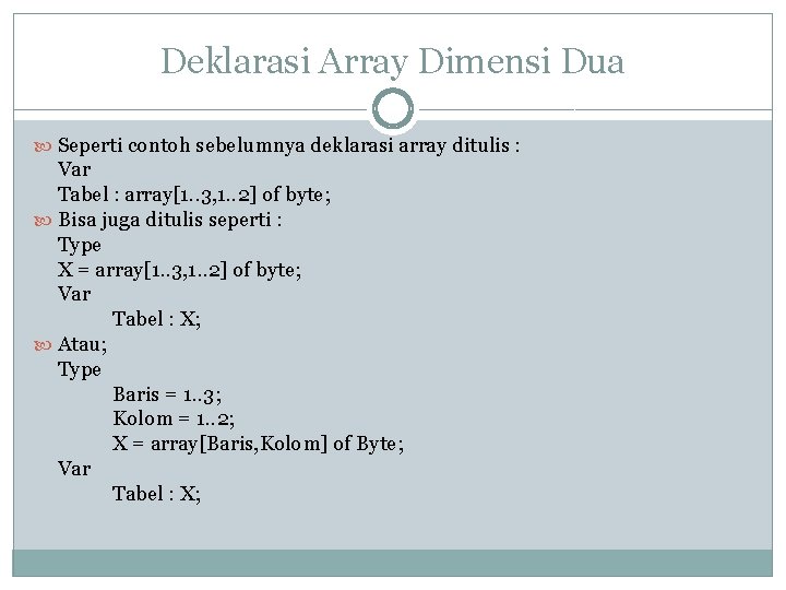 Array Dimensi Banyak GERLAN A MANU ST EMAIL