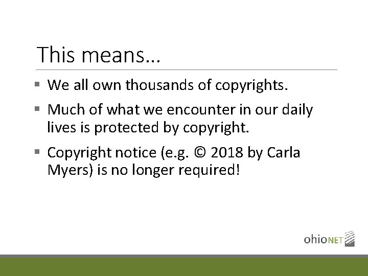Copyright Basics AN OVERVIEW Agenda Overview of IP