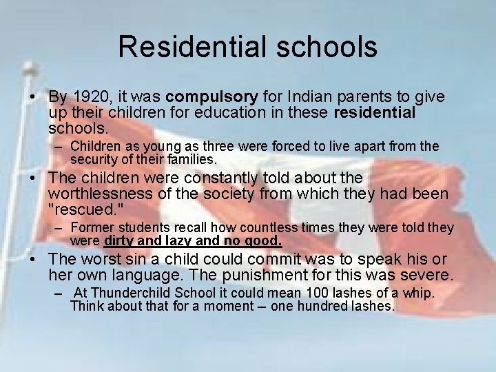 History of discrimination in Canada My country was