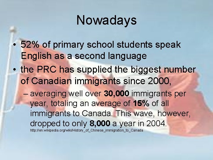 History of discrimination in Canada My country was