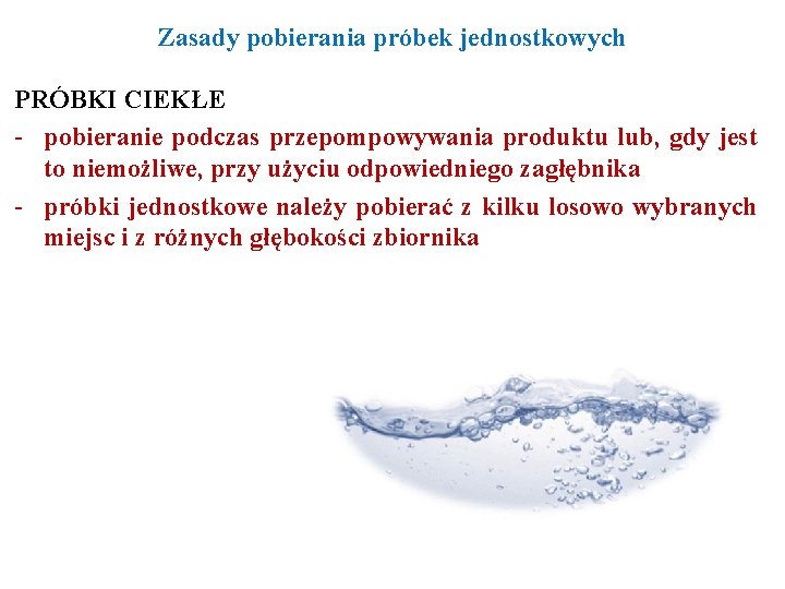 Podstawy chemii analitycznej wykad Rodzaje prbek 2 krtkie
