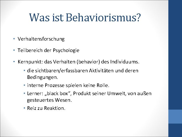 3 Vorlesungseinheit Zweitspracherwerbstheorien Behaviorismus Universitt ...