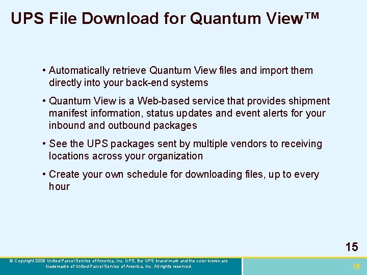 Introduction to UPS Online Tools Joe Johnson Solution