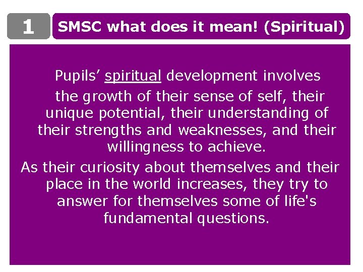 Spiritual Moral Social and Cultural SMSC 1 SMSC