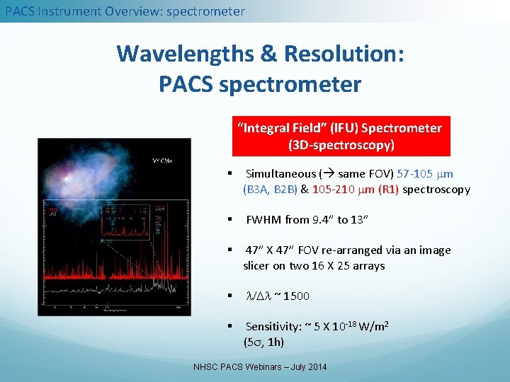 NHSC PACS An Introduction to photometry and spectroscopy