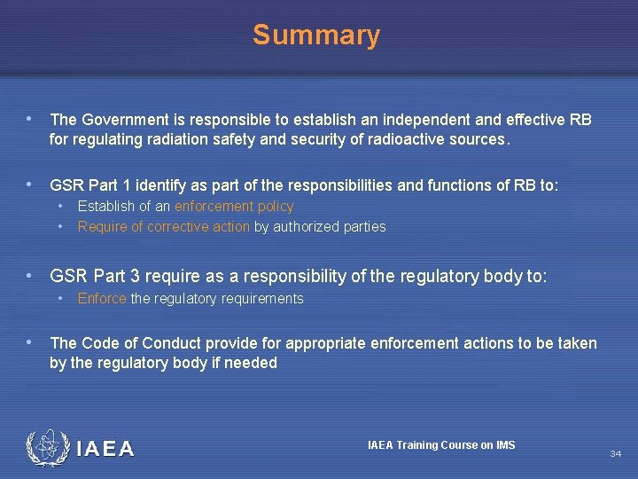 Training Course on Integrated Management System for Regulatory