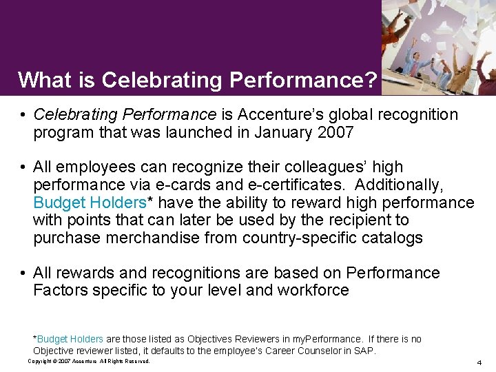 Celebrating Performance Building a Culture of Recognition Copyright