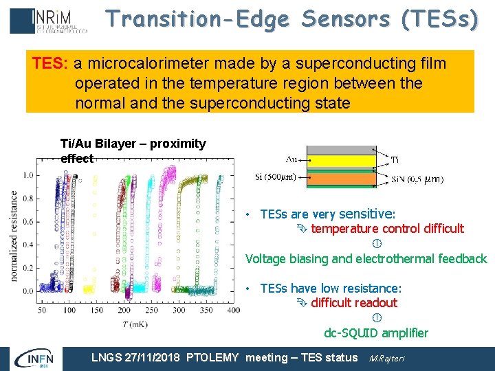 High resolution calorimetry with TESs status report M