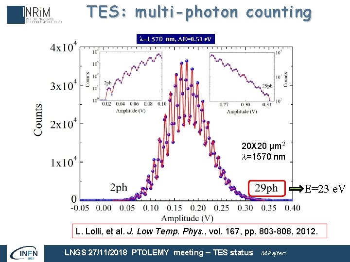 High resolution calorimetry with TESs status report M