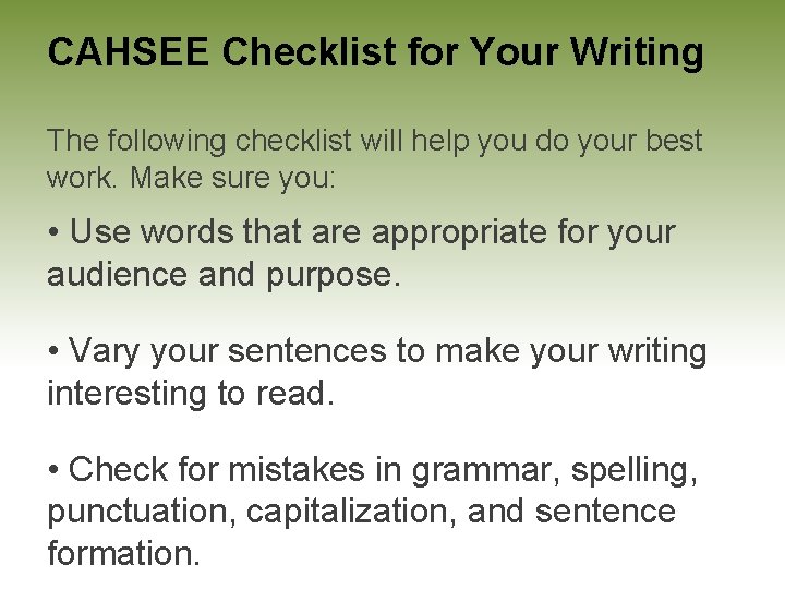 CAHSEE Writing Prompt 1 Everyone is an expert