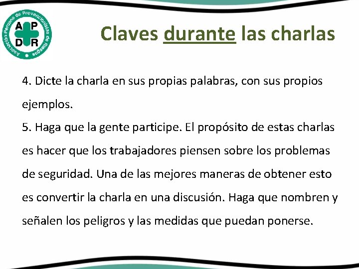 Charlas de 5 minutos consejos y temas prcticos