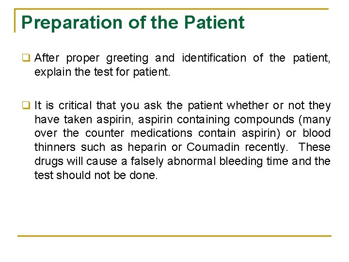 General Approach in Investigation of Haemostasis Lecture 2