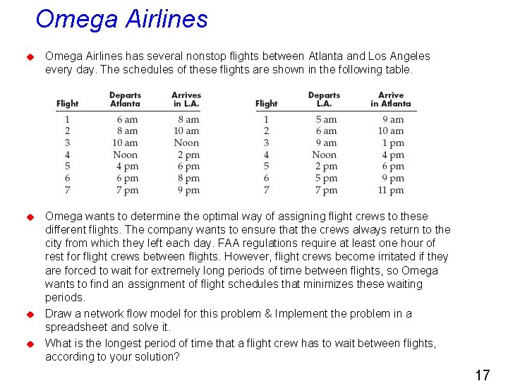 Network Models u Please carefully study the following
