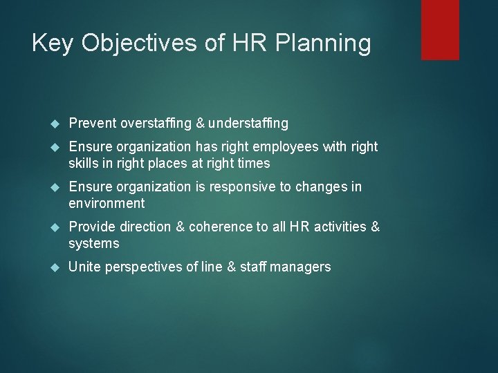 CHAPTER 5 HUMAN RESOURCE PLANNING Human Resource Planning