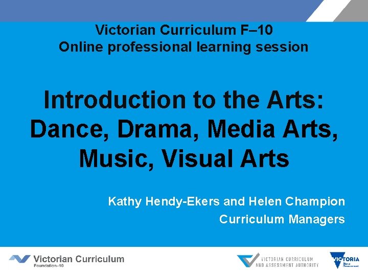 Victorian Curriculum F 10 Online professional learning session