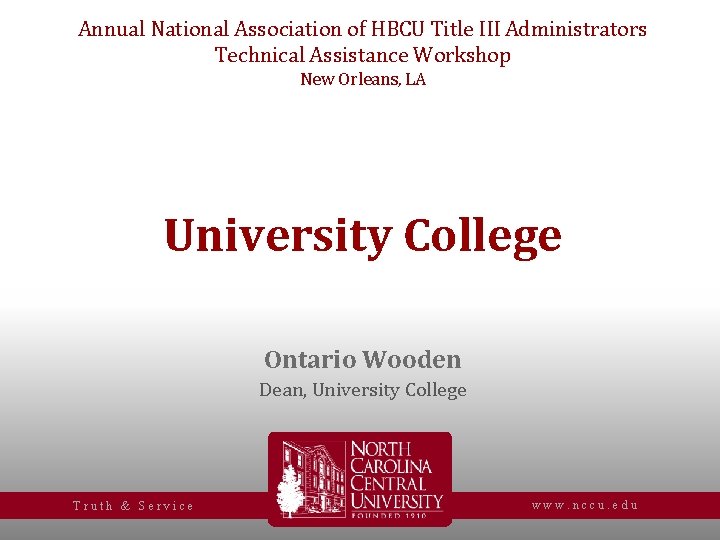 Annual National Association of HBCU Title III Administrators