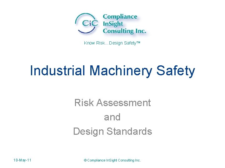 Know RiskDesign Safety Industrial Machinery Safety Risk Assessment