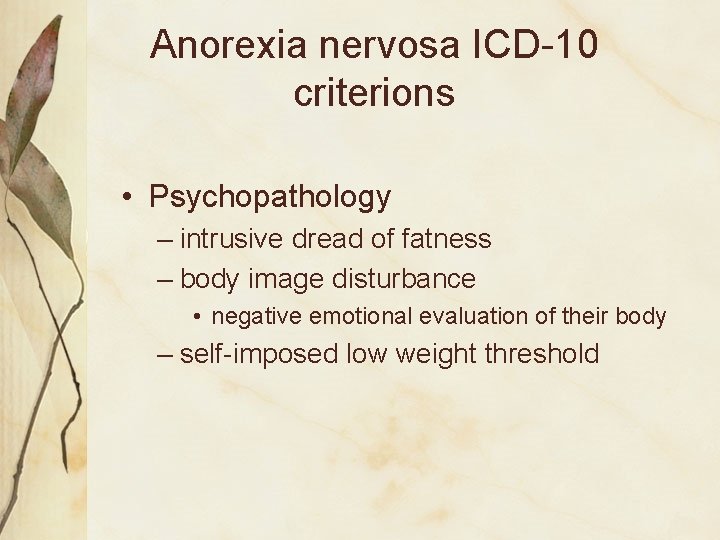 Eating disorders ED Vclav Krmek MD Department of