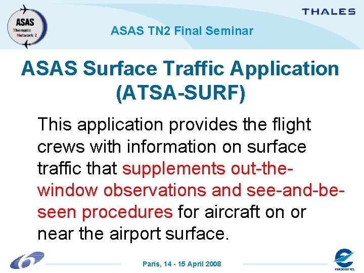 ASAS TN 2 Final Seminar RUNWAY INCURSIONS ATSASURF
