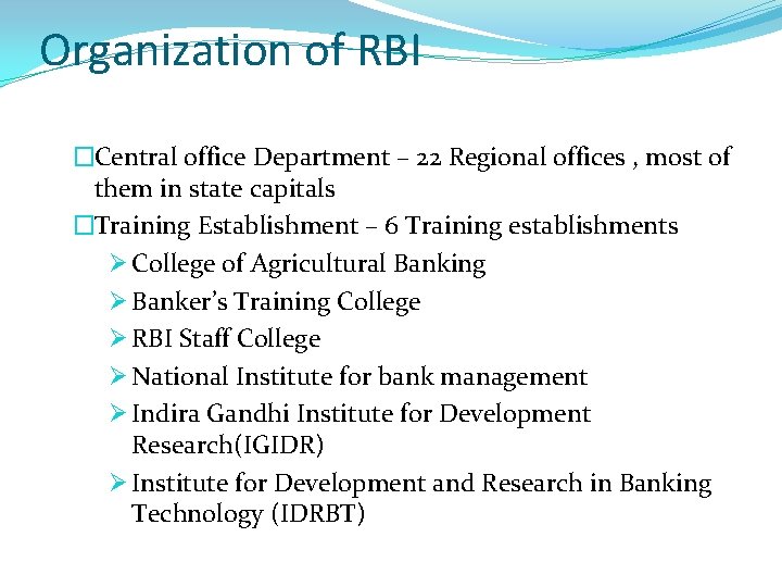 STRUCTURE AND FUNCTIONS OF RESERVE BANK OF INDIA