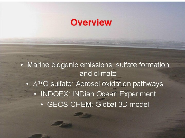 Marine biogenic emissions sulfate formation and climate Constraints