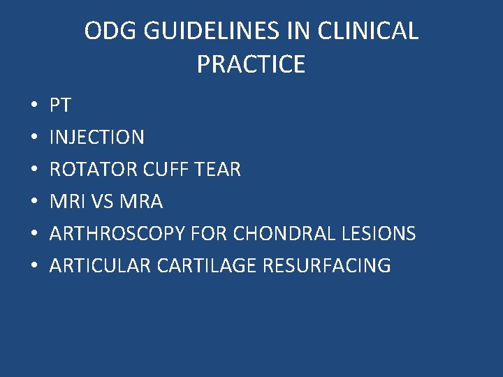 OFFICIAL DISABILITY GUIDELINES VS CURRENT ORTHOPAEDIC LITERATURE Preston